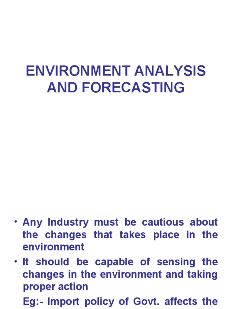 Environment Analysis and Forecasting | PDF | Forecasting | Economics