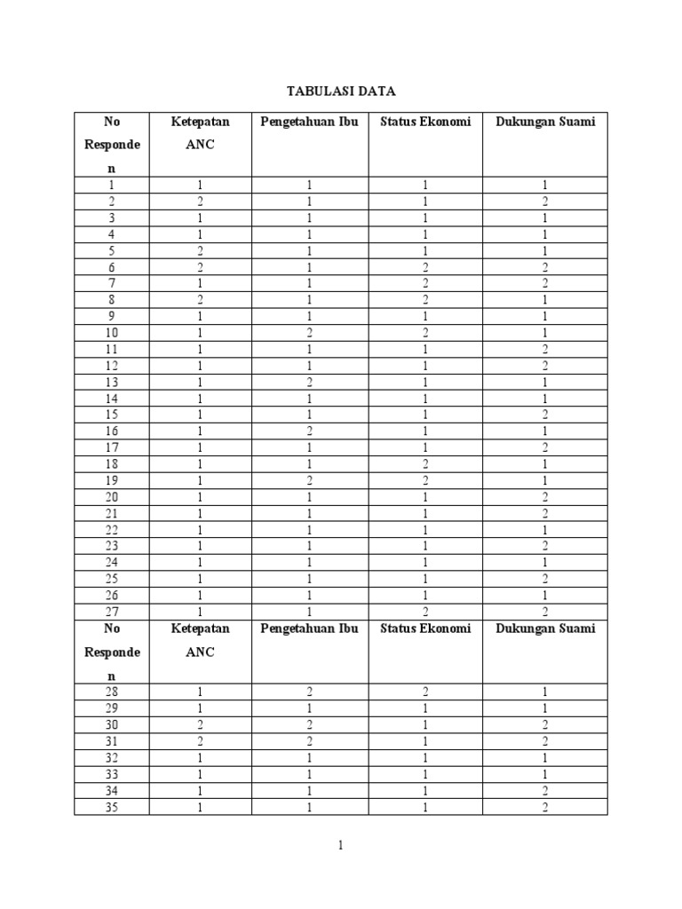 Tabulasi Data | PDF