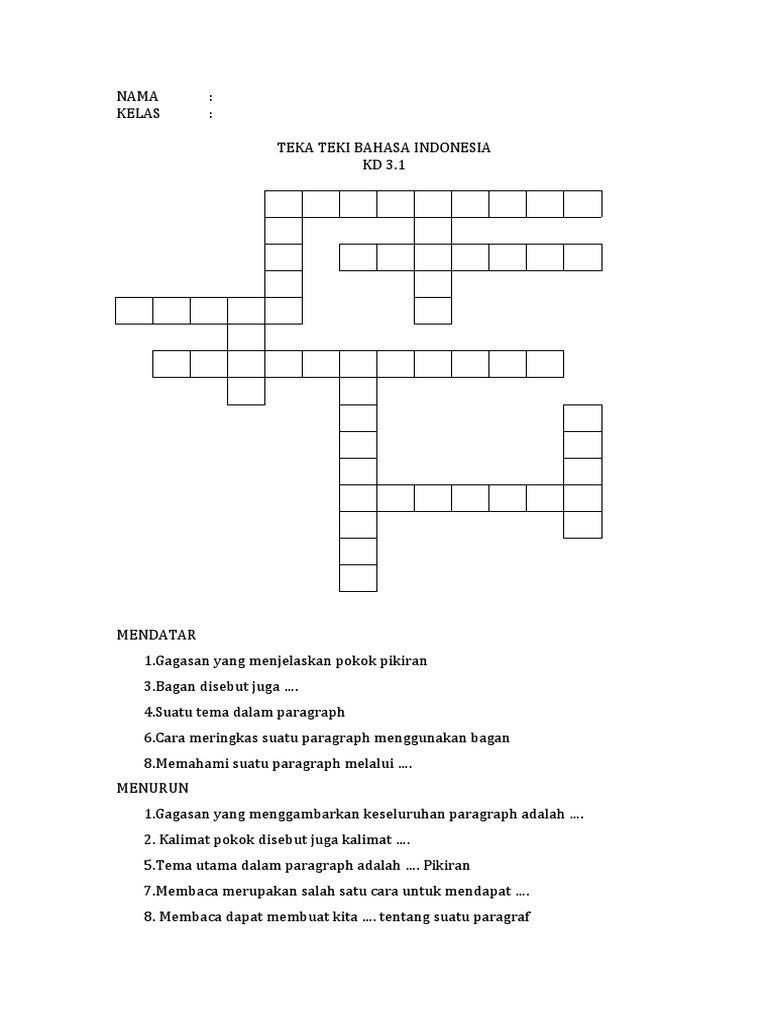 Teka Teki Word | PDF