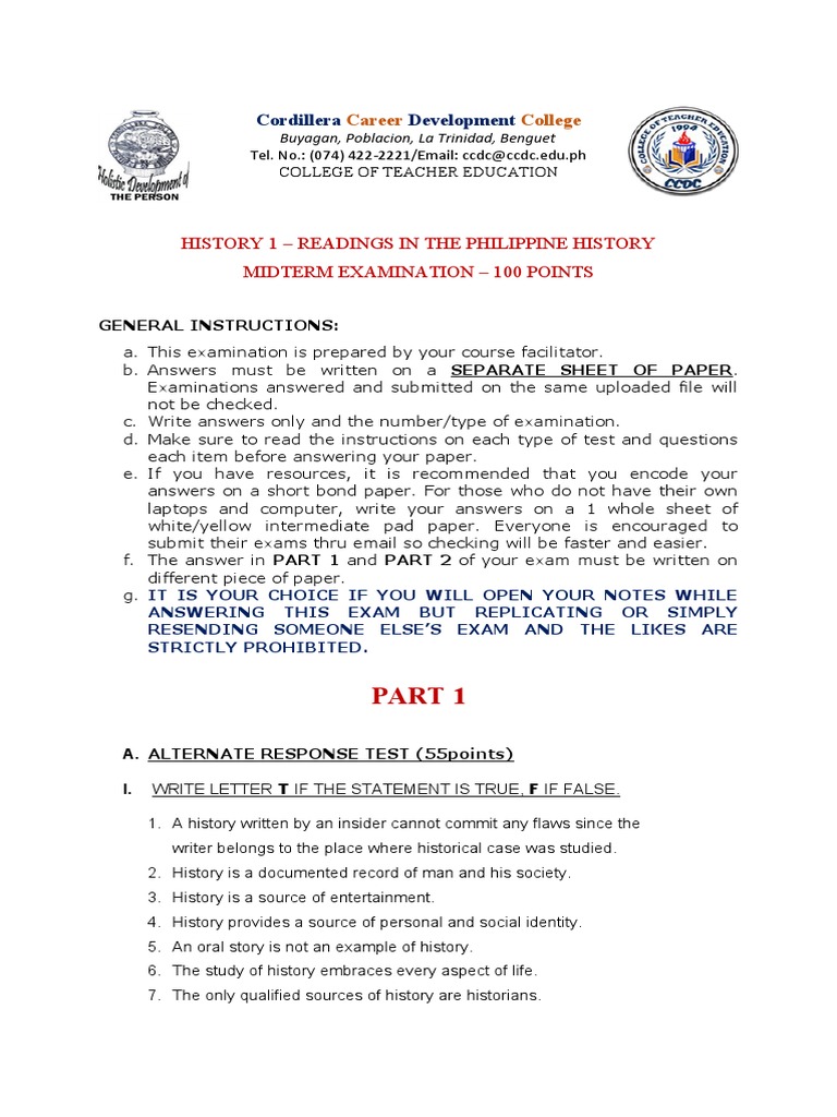 History 1 Midterm Exam Review | PDF | Test (Assessment) | Philippines