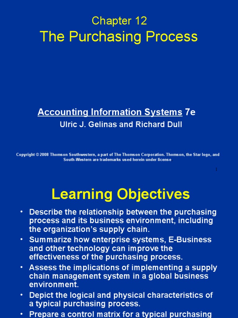 The Purchasing Process: Accounting Information Systems 7e | PDF ...