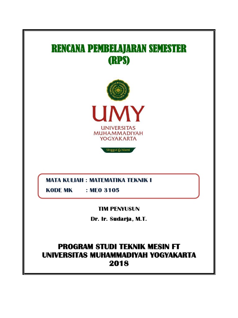 Rencana Pembelajaran Matematika Teknik I | PDF | Seni