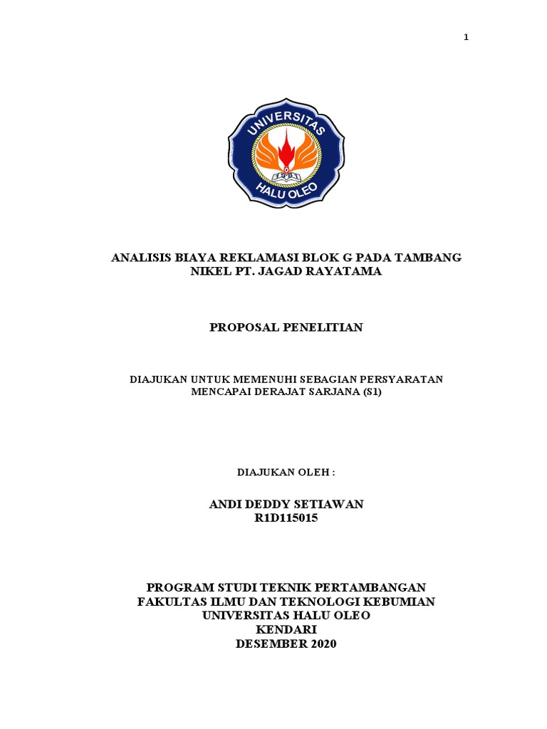 Proposal Penelitian-Andi Deddy Setiawan-R1d115015 | PDF | Bisnis | Sains & Matematika