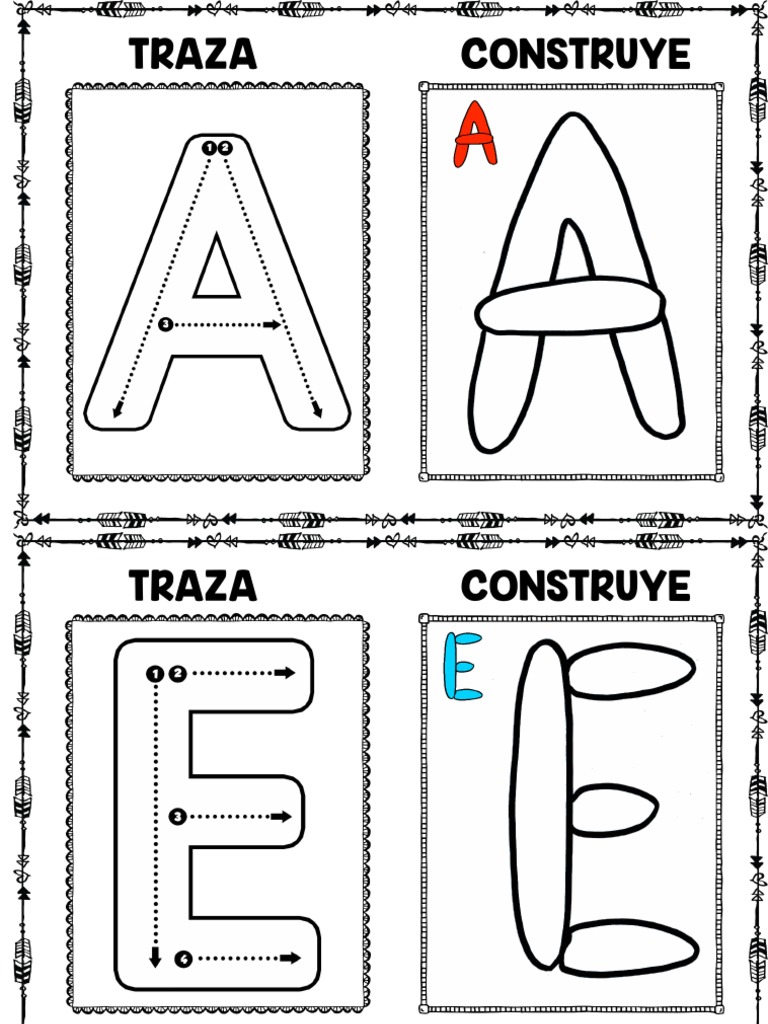 Traza Construye y Colorea Con Plastilina Trabajamos Las Vocales | PDF