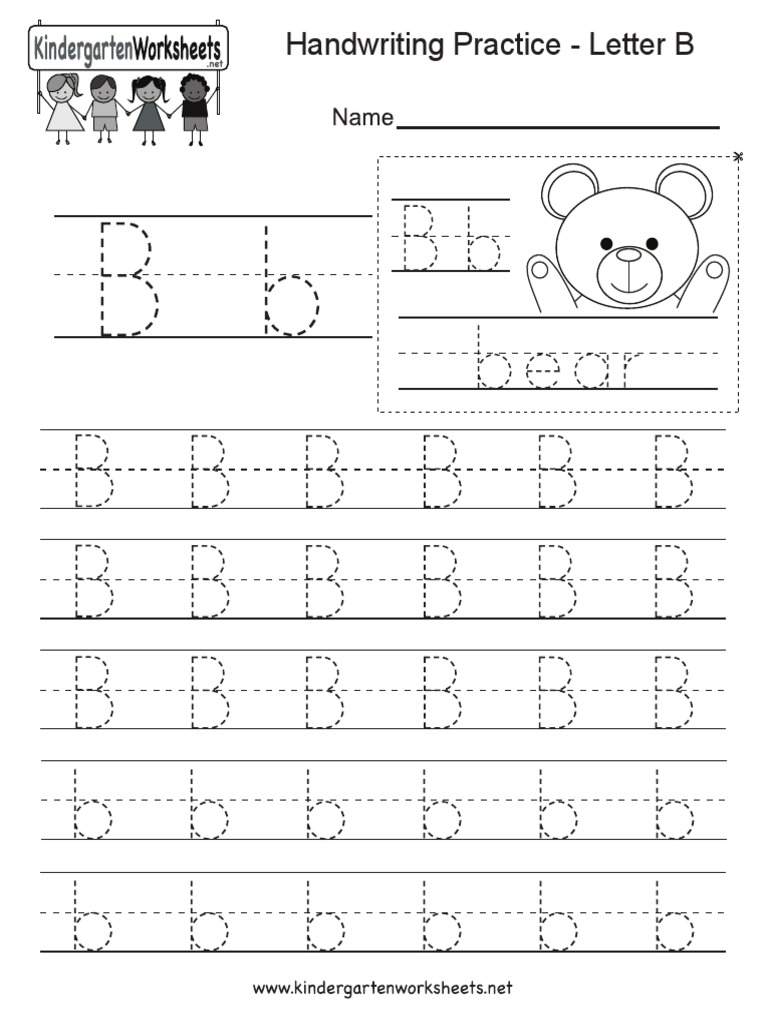 Letter B Writing Practice Worksheet | PDF