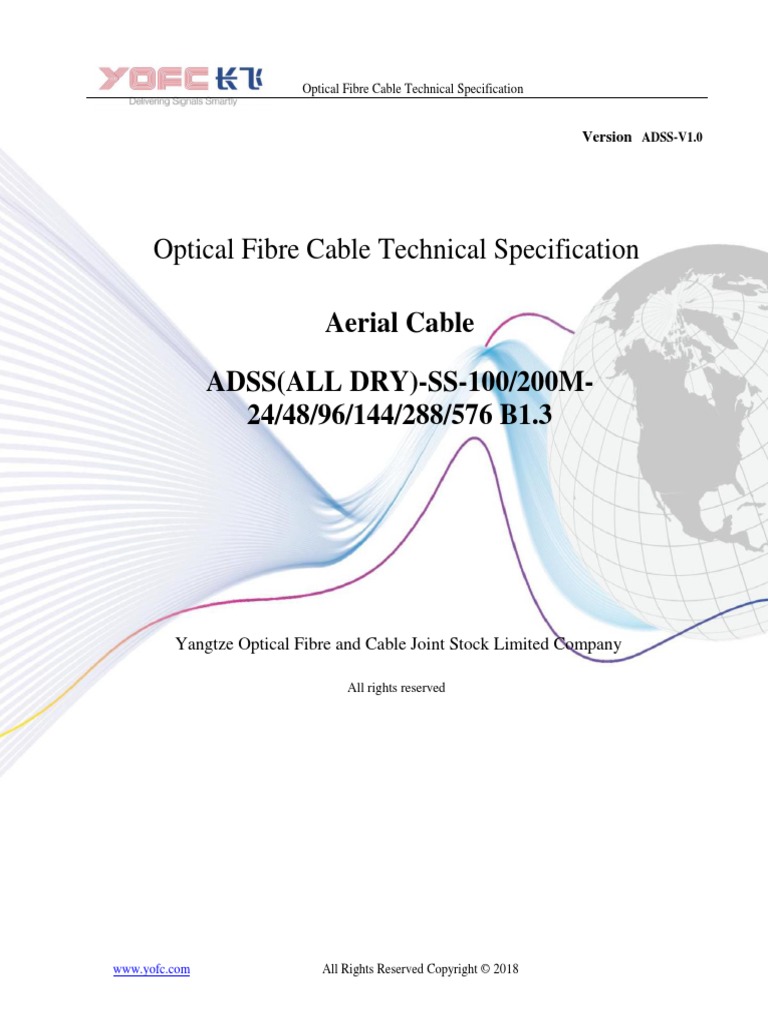 YOFC DataSaheet de ADSS Cable-All Dry ADSS Cable - 100m 200m Span ...