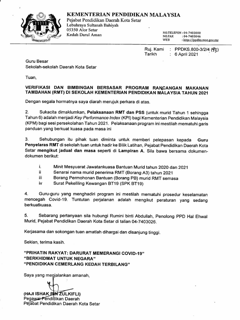 Verifikasi Dan Bimbingan Bersasar Program Rancangan Makanan Tambahan ...