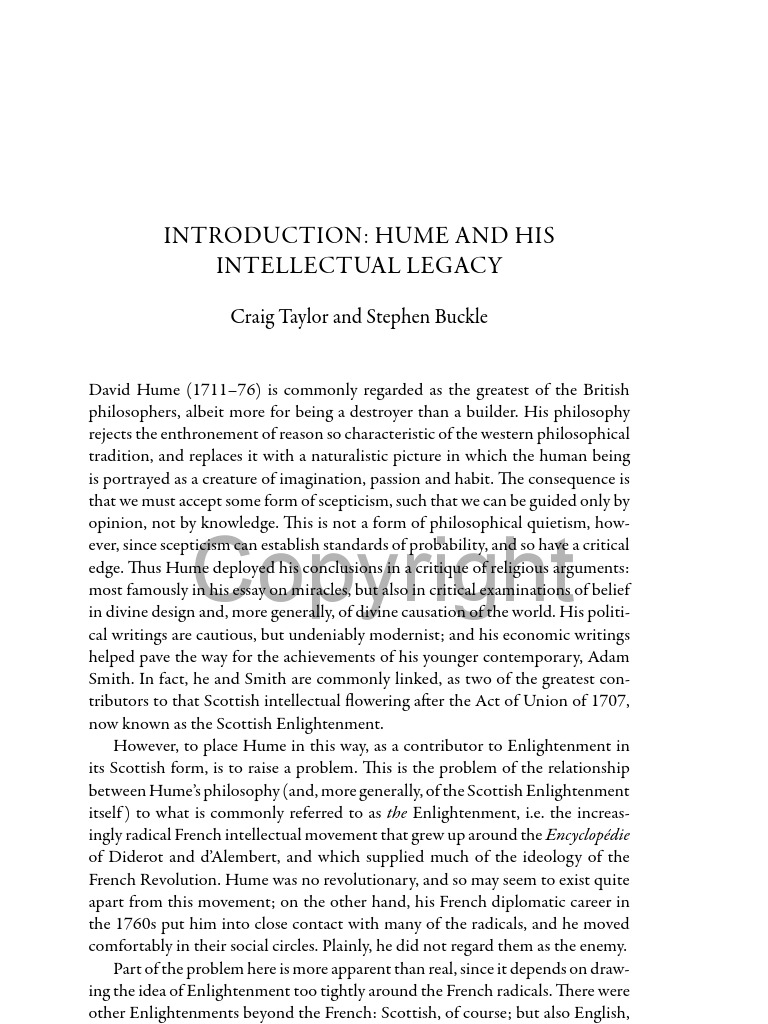 Intro From Hume and The Enlightenment | PDF | David Hume | Rationalism