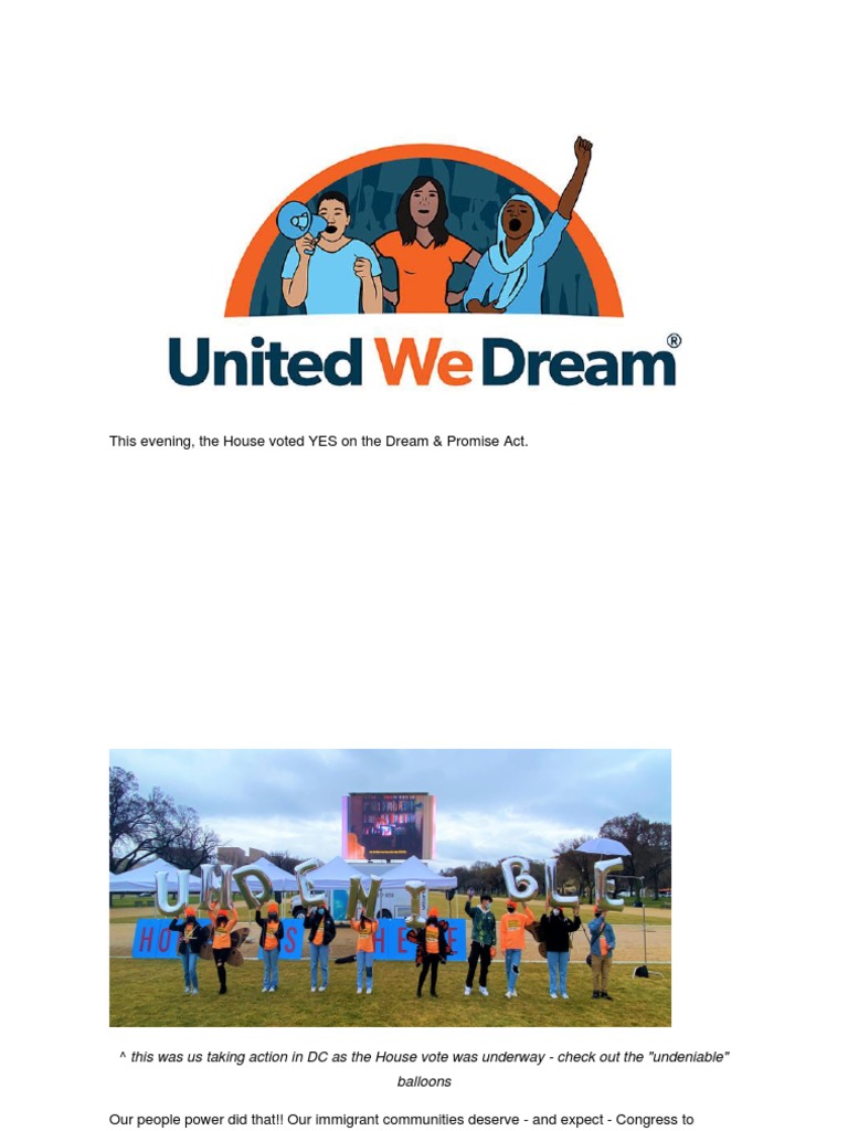 UWD - The Dream Promise Act Passes The House! ? | PDF
