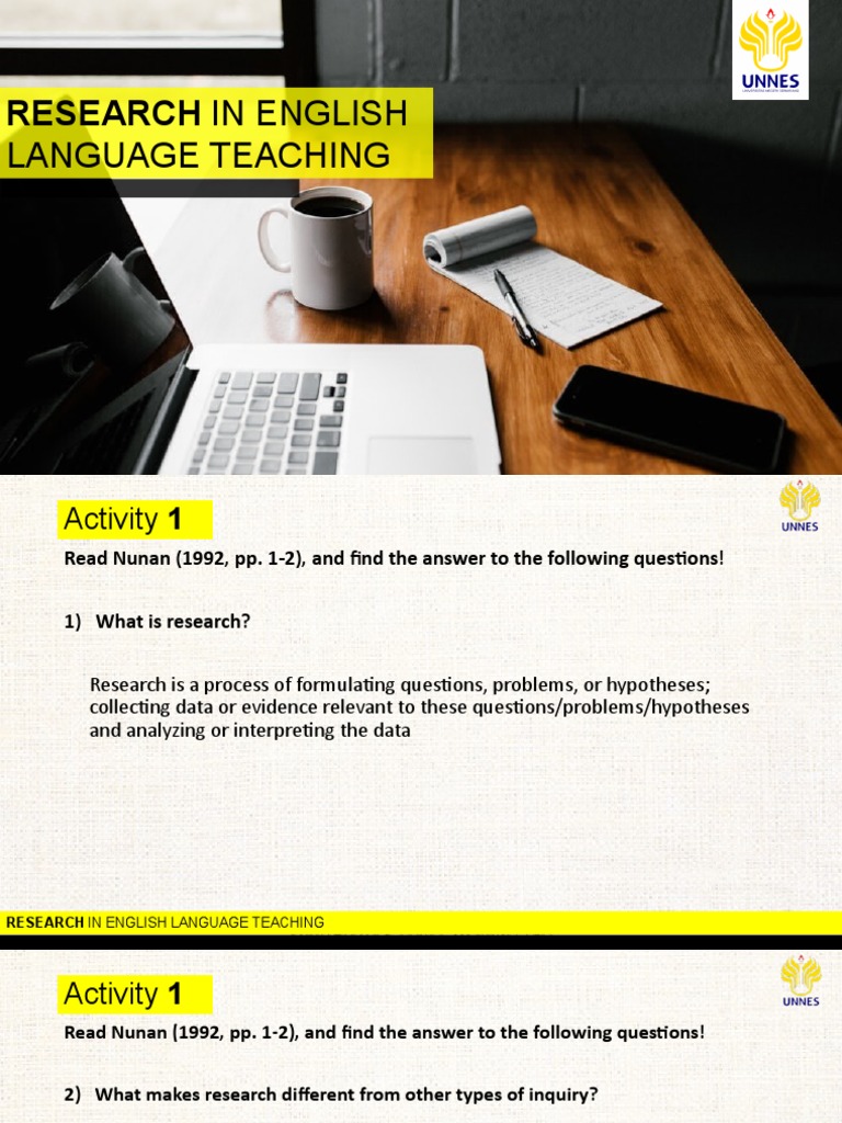 Research in English Language Teaching | PDF | Inquiry | Hypothesis