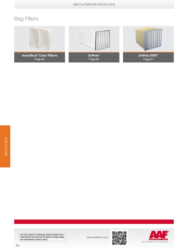 Bag Filters: Amerseal Cube Filters Dripak Dripak 2000 | PDF ...