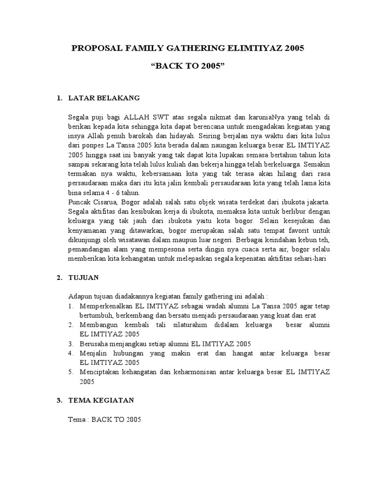 Proposal Family Gathering | PDF