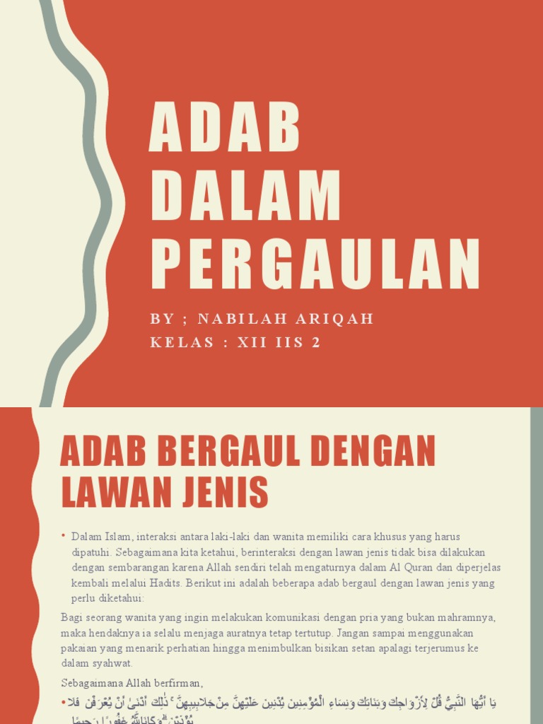 Adab Dalam Pergaulan | PDF
