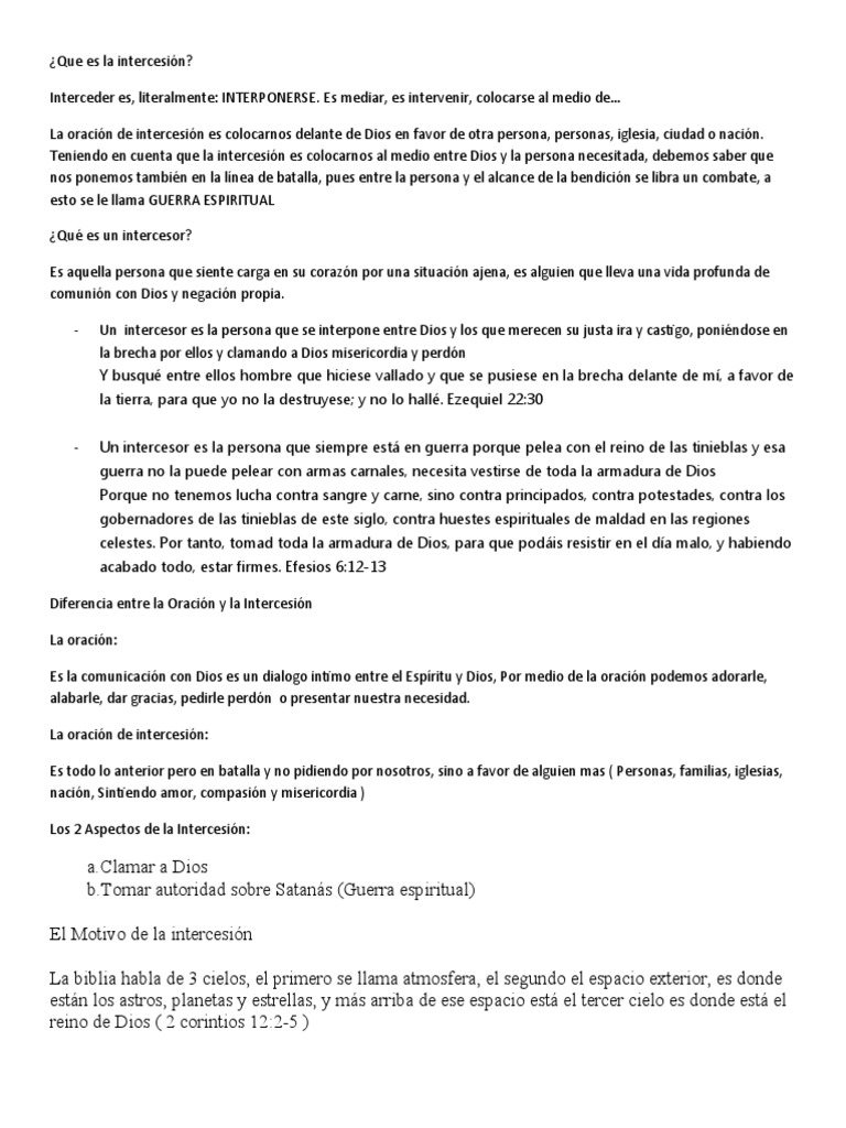 Que Es La Intercesión | PDF | Oración | Teología