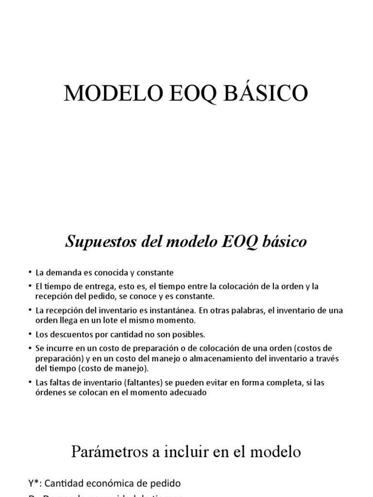 Modelo Eoq Básico | PDF