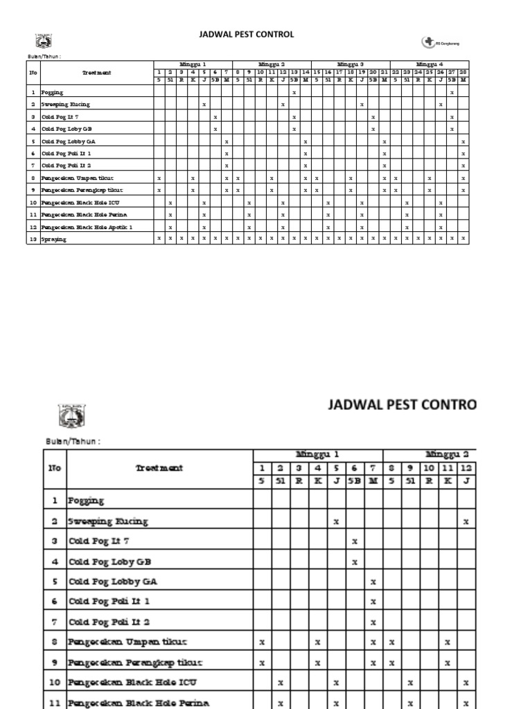 Jadwal Pest Control | PDF | Pest (Organism) | Pest Control