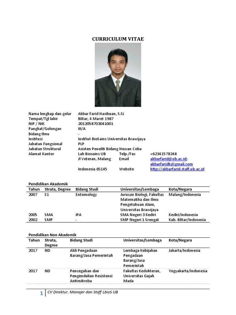 CURRICULUM VITAE Farid LBioS UB | PDF
