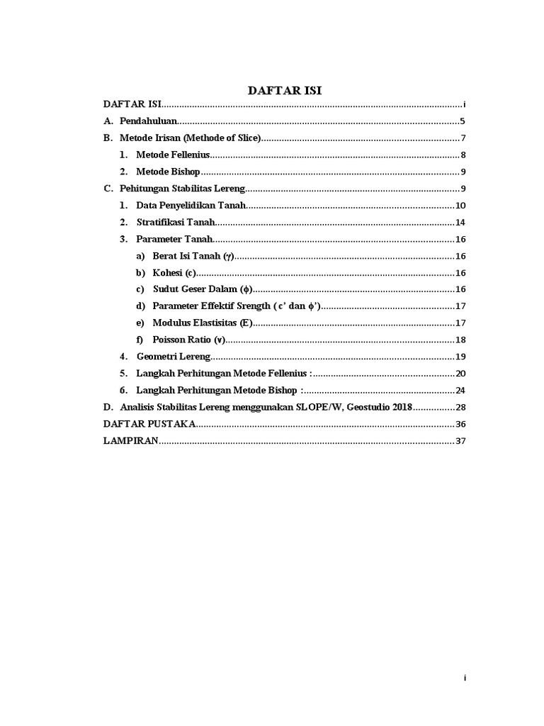 Perhitungan Stabilitas Lereng PDF | PDF