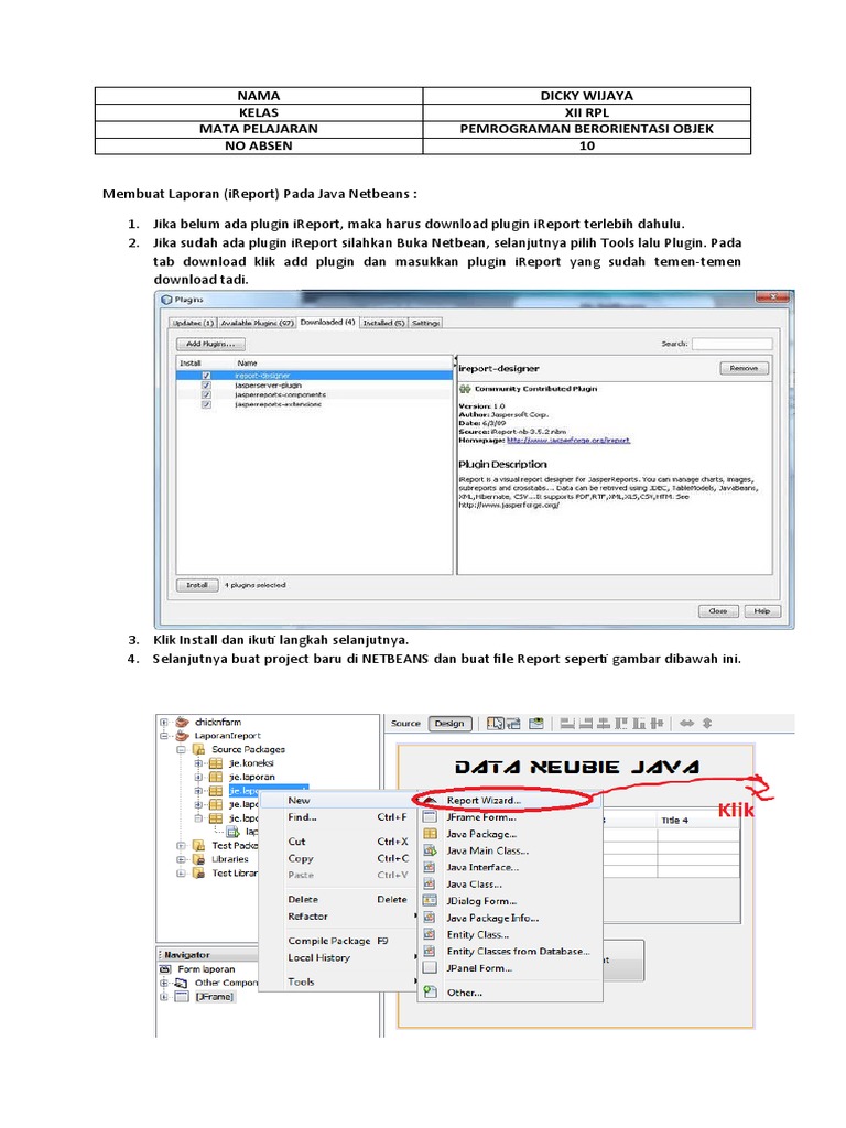 Cara Membuat Laporan (Ireport) Pada Java Netbeans | PDF