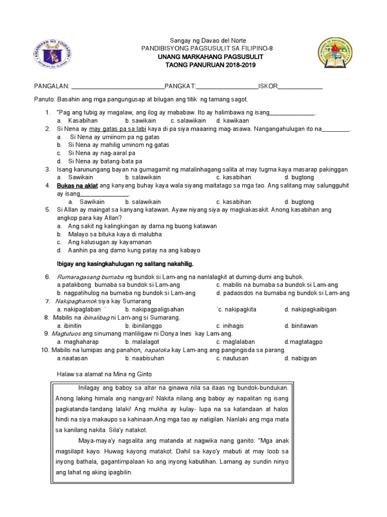 Filipino Grade 8 | PDF