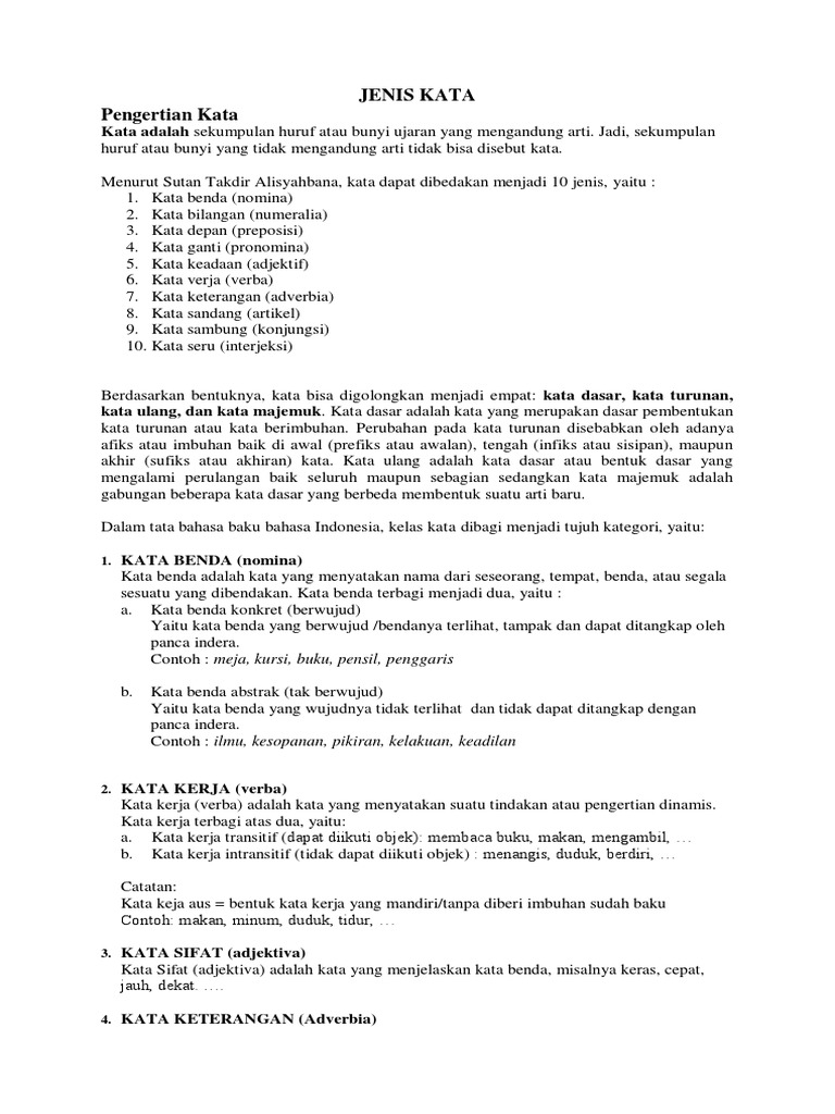 Jenis Kata | PDF