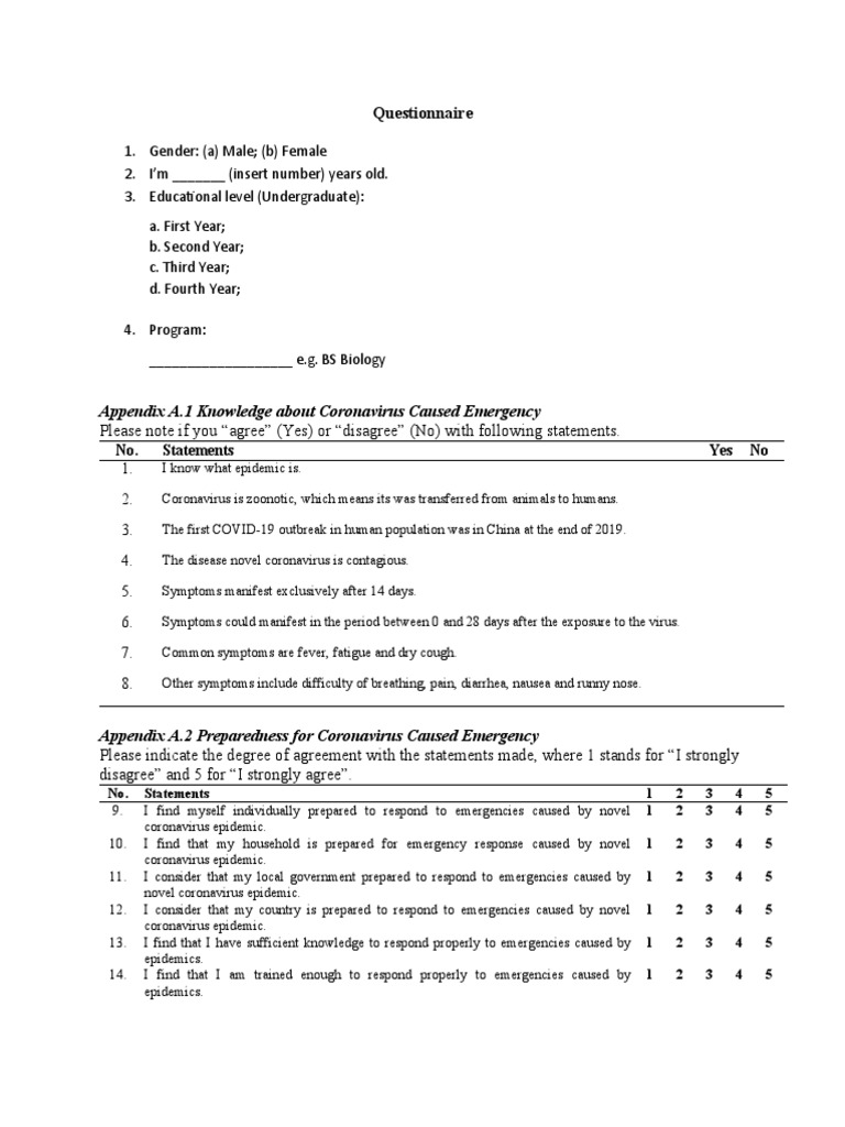Questionnaire For Reliability Testing | PDF | Epidemics | Epidemiology