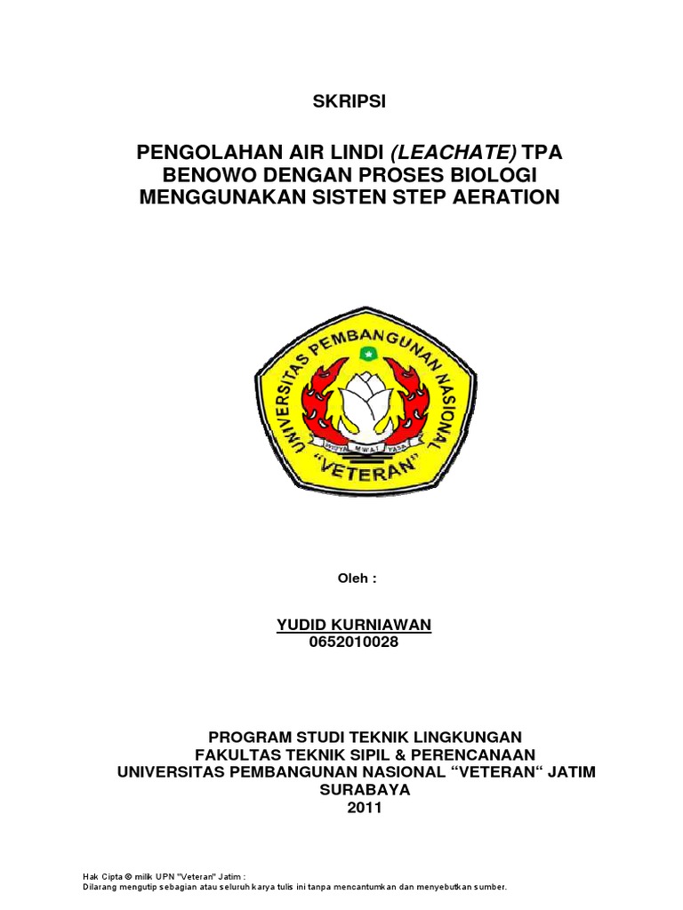 123dok Pengolahan+Air+Lindi+ (Leachate) +Tpa+Benowo+Dengan+Proses ...