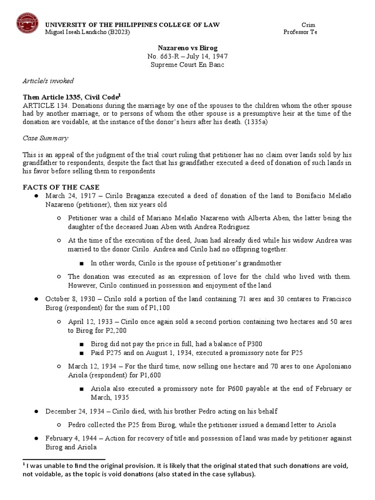 Nazareno v. Birog | PDF | Common Law | Justice