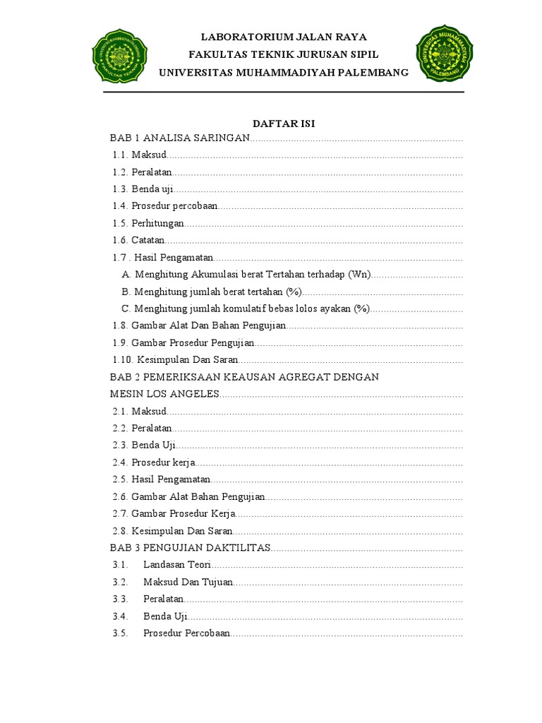 Laporan Lab Jalan Raya | PDF