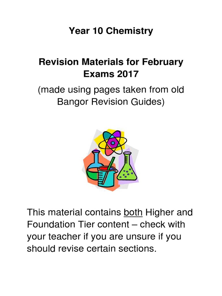 Chemistry Year 10 Revision | PDF | Proton | Atoms