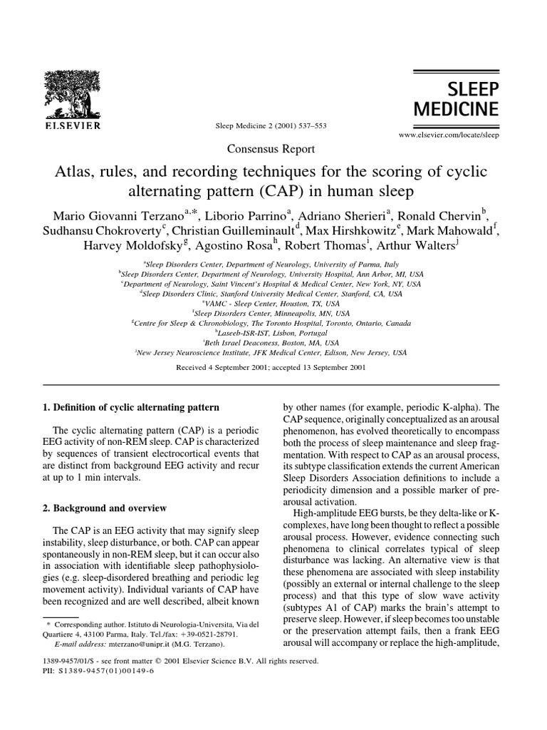 2001 Atlas, Rules, and Recording Techniques For The Scoring of Cyclic Alternating Pattern (CAP ...
