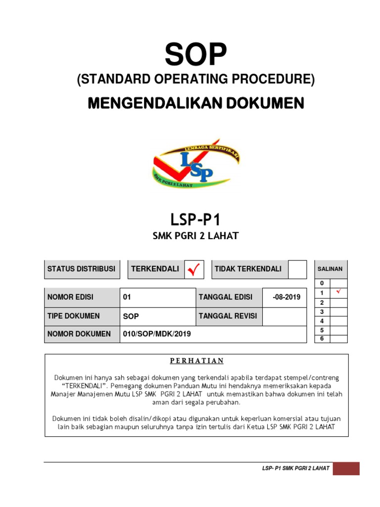 A. SOP Mengendalikan Dokumen | PDF