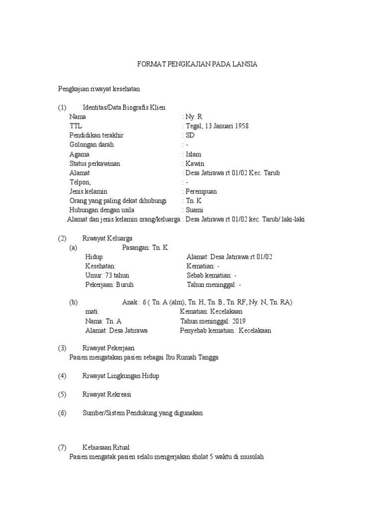 Pengkajian Gerontik Aksah | PDF