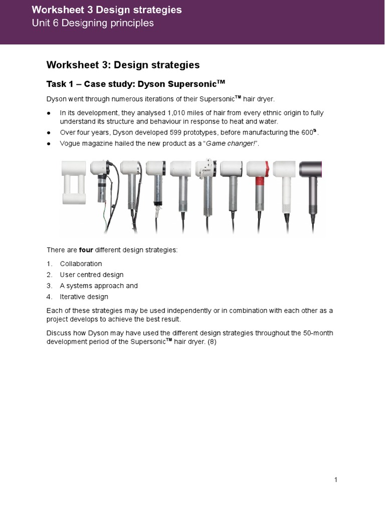 IGCSE Design Unit 6 Worksheet 3 | PDF