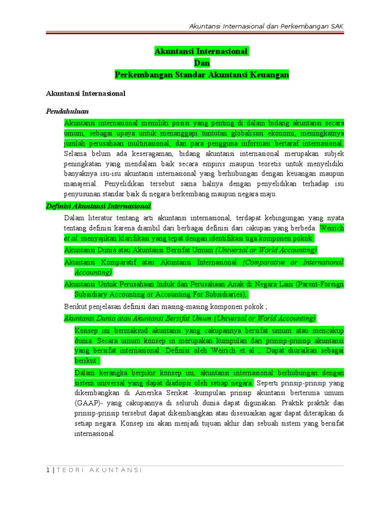 Paper Akuntansi Internasional Dan PSAK Ditandai | PDF