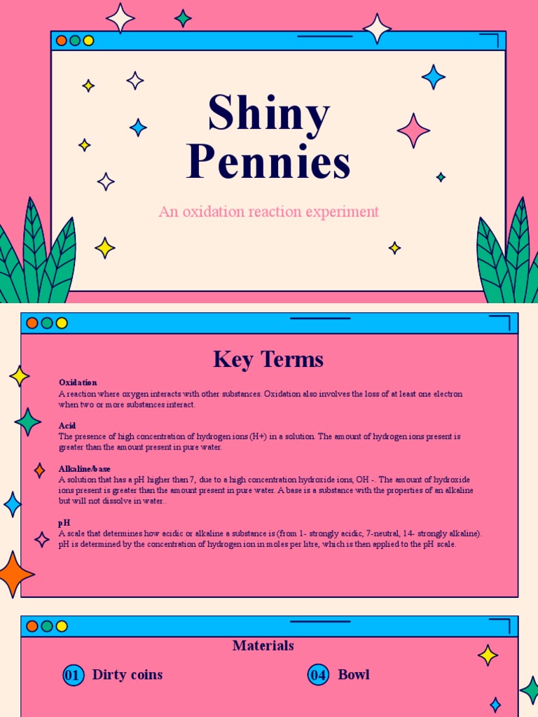Shiny Pennies: Oxidation Experiment | PDF | Ph | Acid