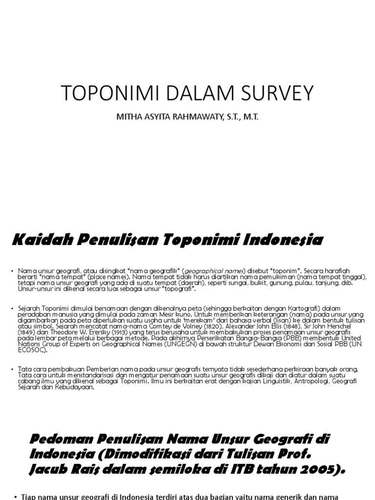 Panduan Penulisan Toponimi Indonesia | PDF