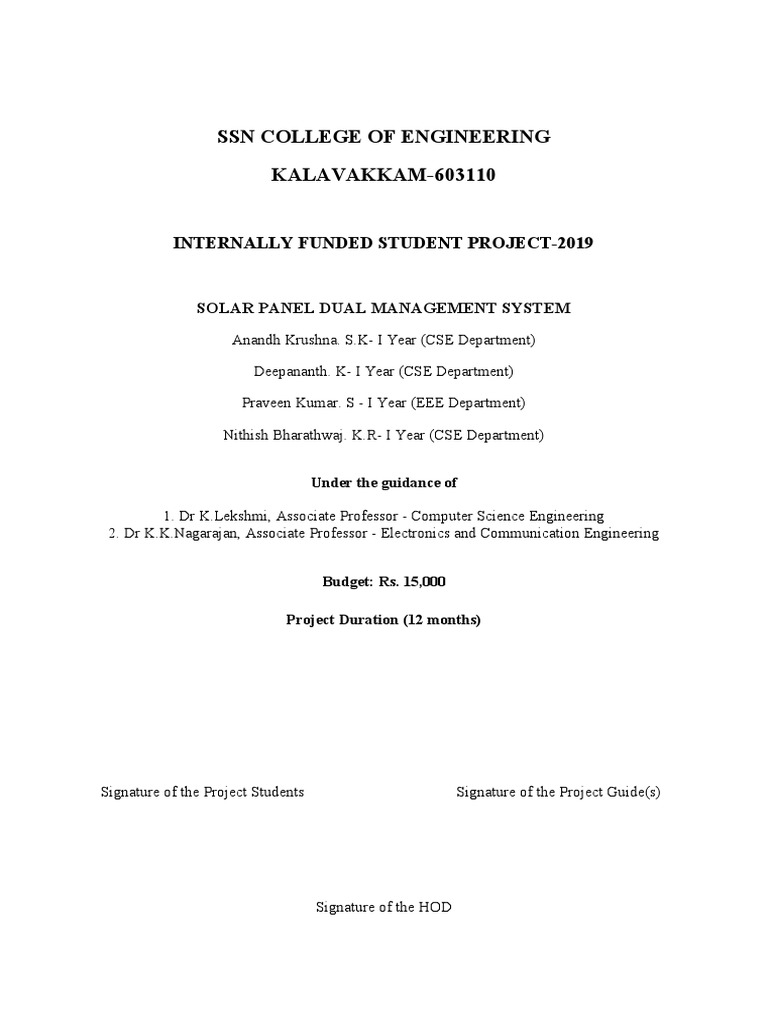 IFP-Solar Panel Proposal Final | PDF | Solar Panel | Solar Energy