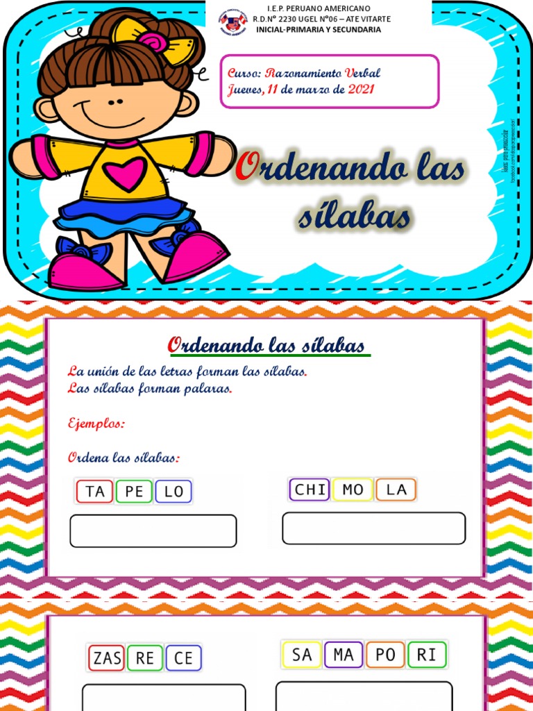 11 03. Ordenando Las Sílabas | PDF