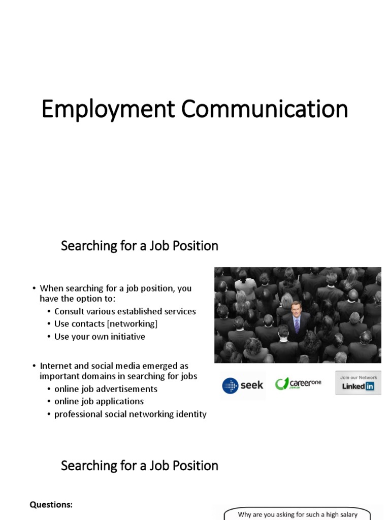 Understanding Employment Communication | PDF | Résumé | Communication