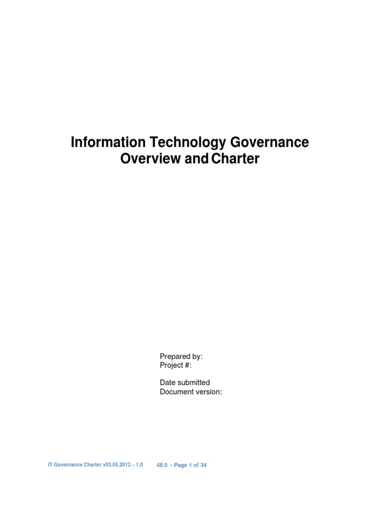 IT Governance Charter | PDF | Governance | Strategic Management