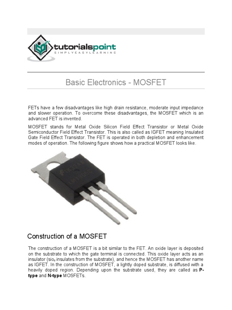 Vlsi Mosfet 8-4-2021 | Download Free PDF | Field Effect Transistor | Mosfet