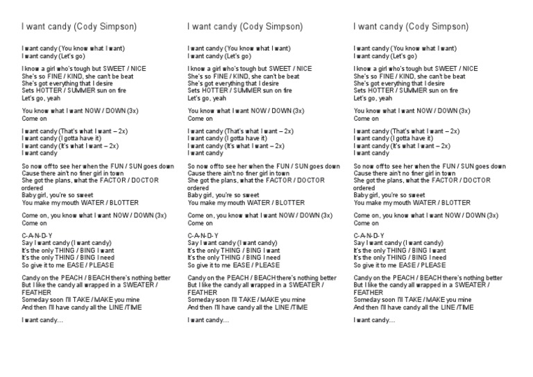 I Want Candy (Cody Simpson) I Want Candy (Cody Simpson) I Want Candy ...