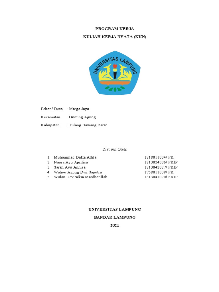 MATRIKS PROGJA KKN DESA MARGA JAYA (2021) Fix | PDF