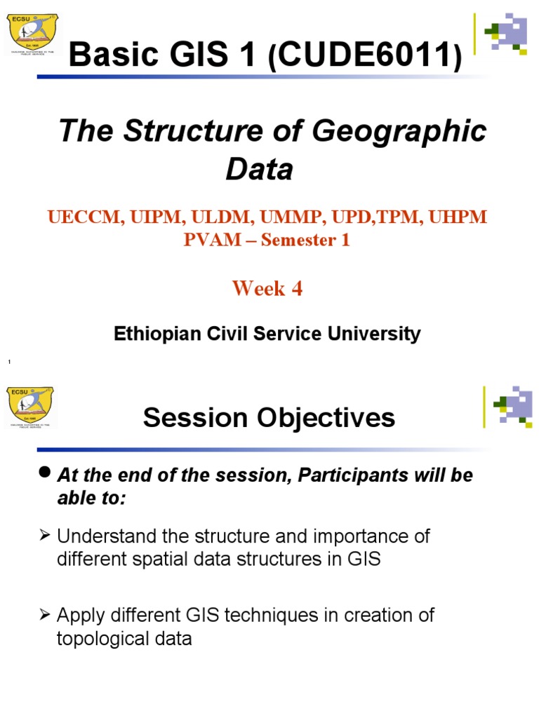 Basic GIS 1 CUDE6011: The Structure of Geographic Data | PDF ...