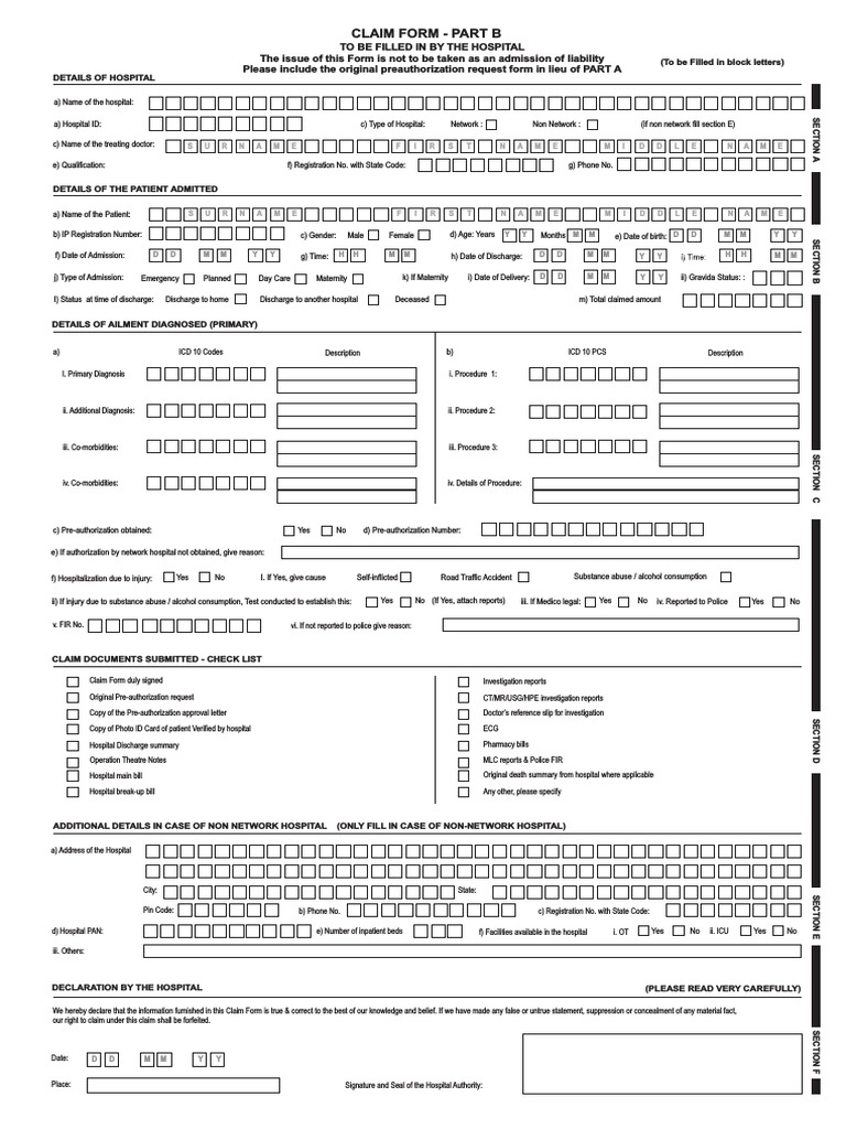 PHS - Part B Form | PDF | Hospital | Health Care