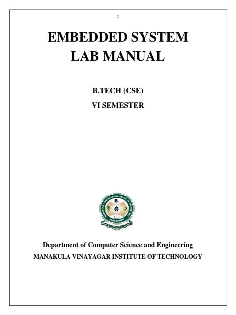 Embedded System Lab Manual: B.Tech (Cse) Vi Semester | PDF | Arm Architecture | System On A Chip