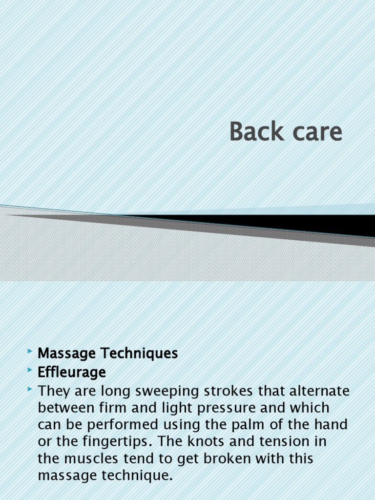 Back Care | PDF | Massage | Finger