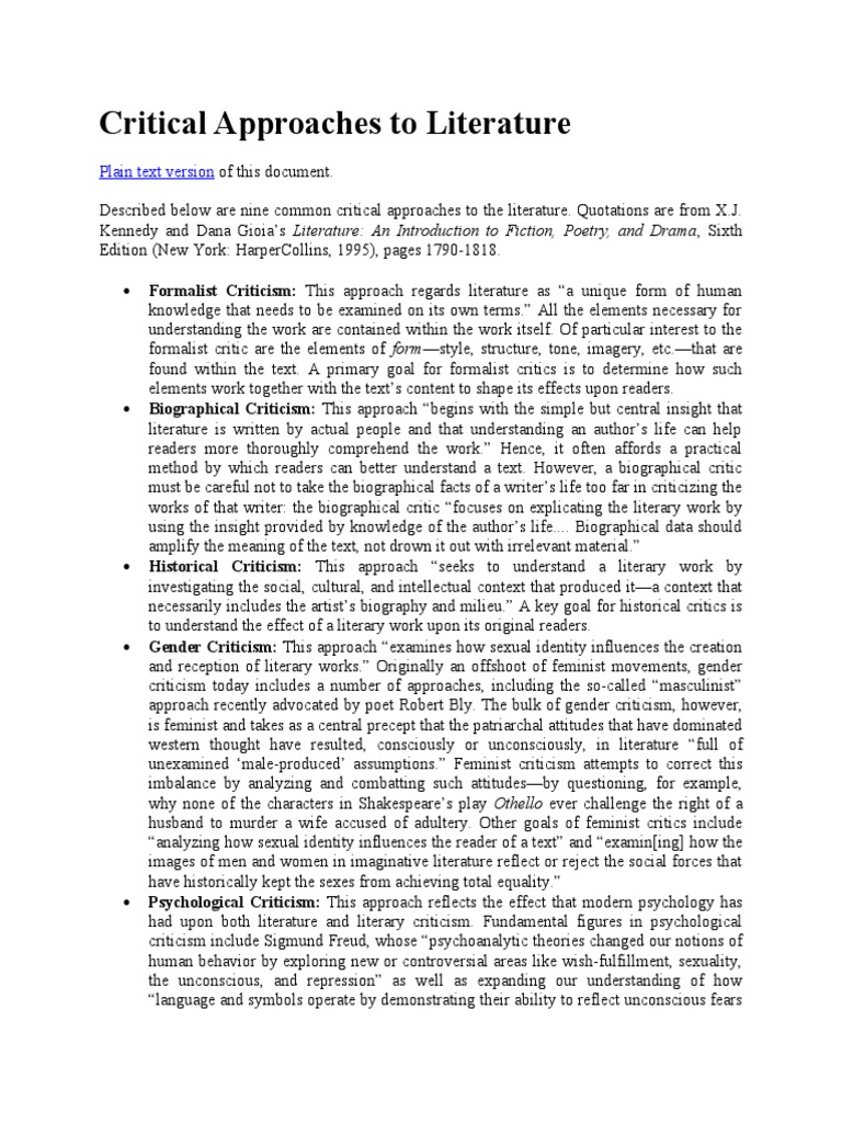 Critical Approaches To Literature | PDF | Oedipus Complex | Id