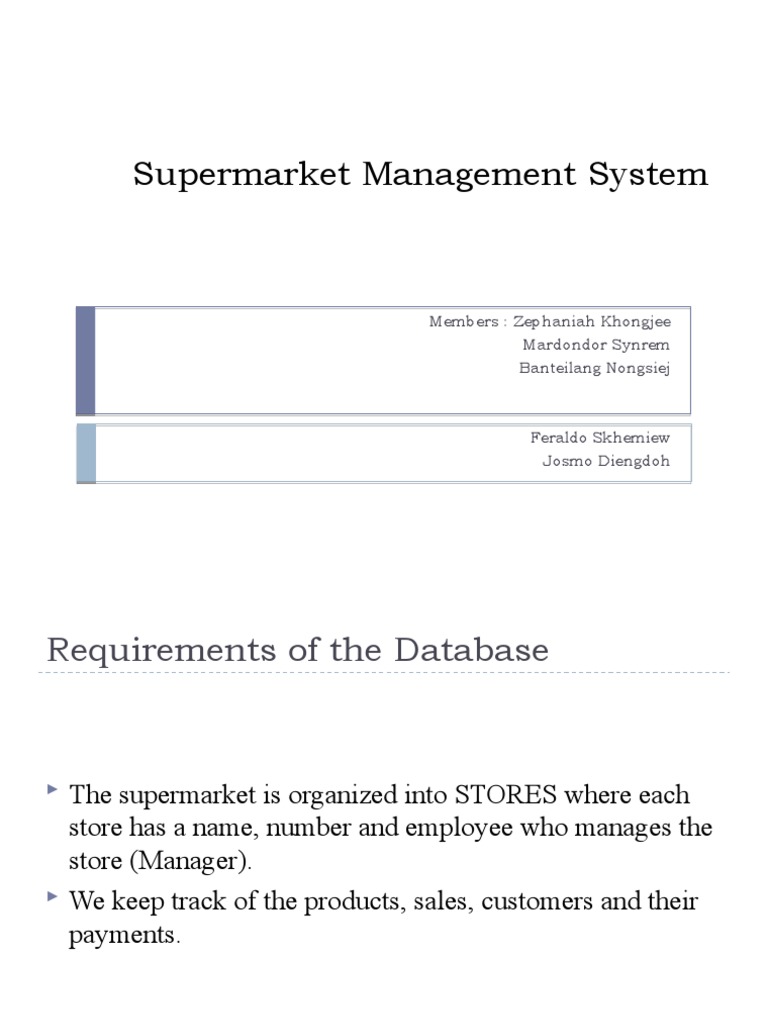 Supermarket Management System-1 | PDF